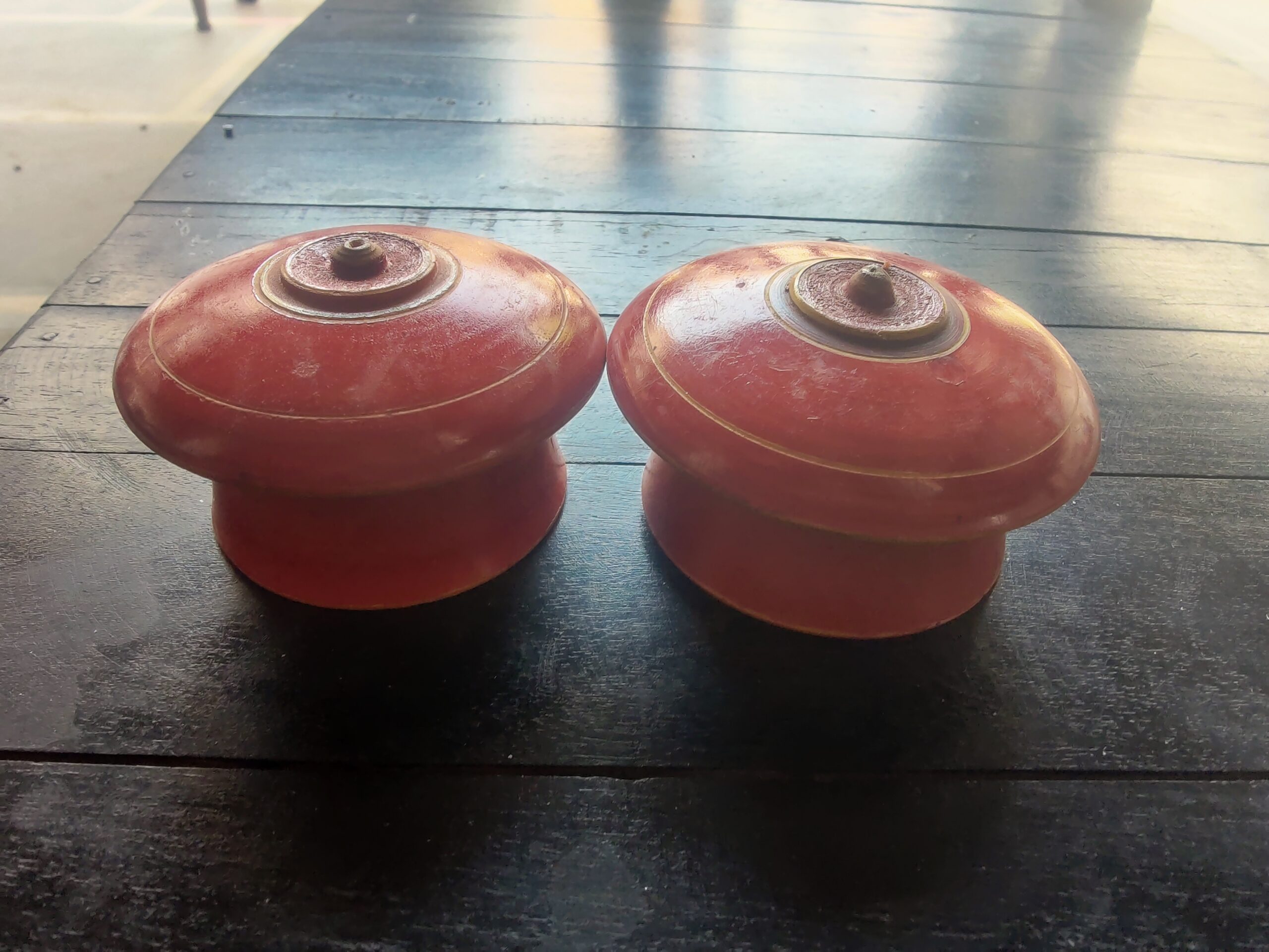 Vintage 2 PC's wooden hand color box - Unique Antique Collection