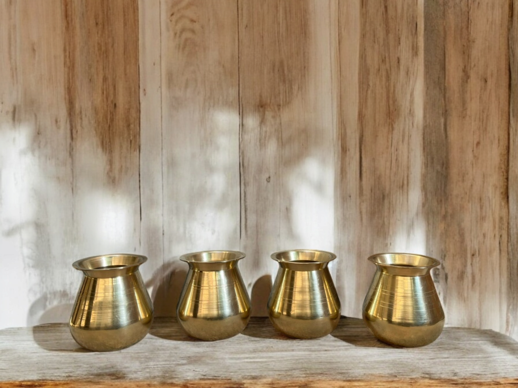 Vintage brass 4 pcs pots set - Unique Antique Collection