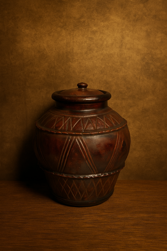 Antique Handcrafted Clay Storage Pot (With Lid) - Unique Antique Collection